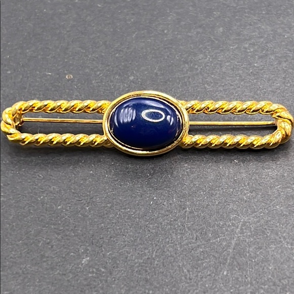 Monet | Jewelry | Vintage Monet Blue Cab Bar Brooch | Poshmark